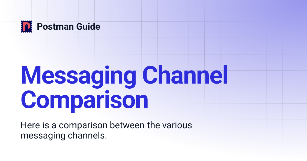 Messaging Channel Comparison | Postman Guide