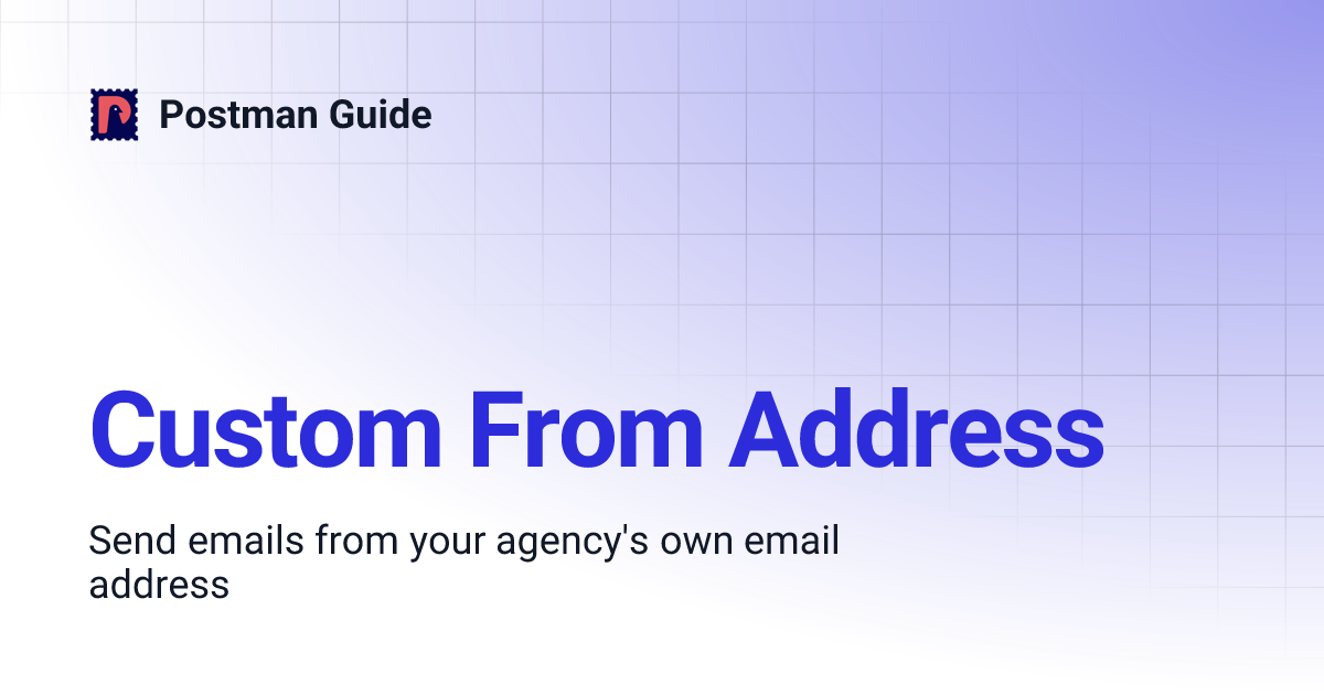 Custom From Address | Postman Guide